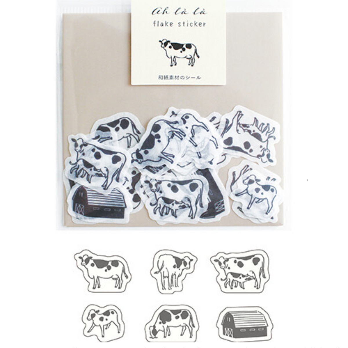 Ah la la flake sticker cow – Mr.Pen